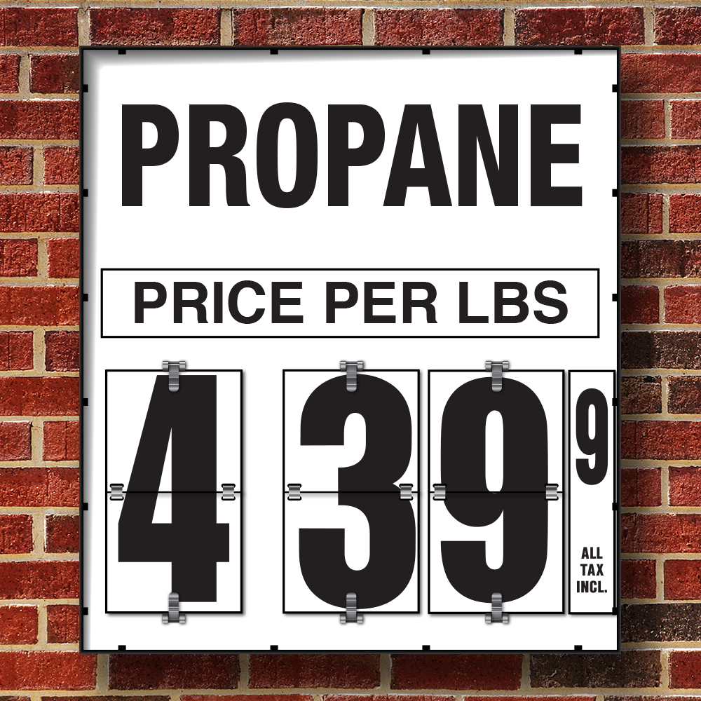 Propane PER/LBS 10" Flip Numbers- Single-Product, Wall or Pole Mount ...