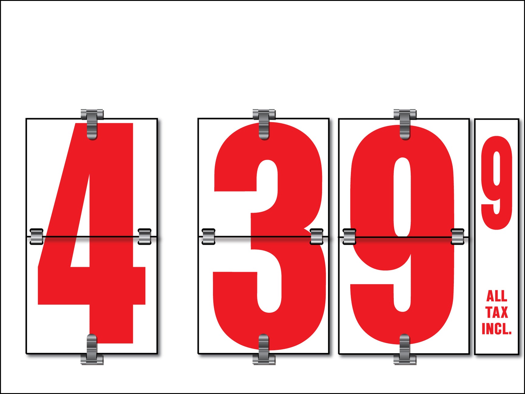 Replacement Flip-All Backplate for 20" Flip Number Price Signs — UnitedSign