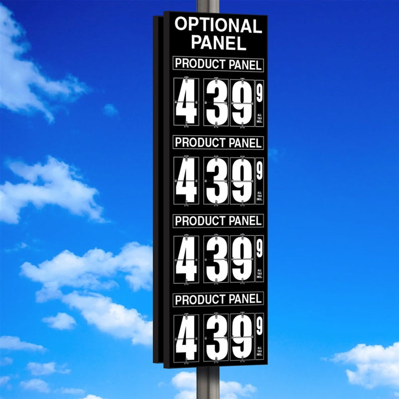 10" Flip Numbers- Four-Product, Double-Sided Pole Mount w/ Optional Pa ...