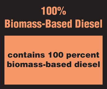 100% Biomass-Based Diesel- 3"w x 2.5"h Decal — UnitedSign