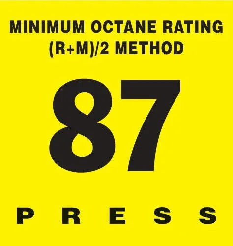 GILBARCO ENCORE 300 Octane Rating Decal
