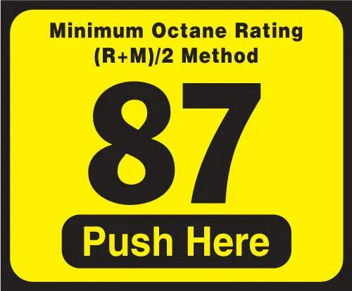 Wayne Vista Octane Rating Decal — UnitedSign